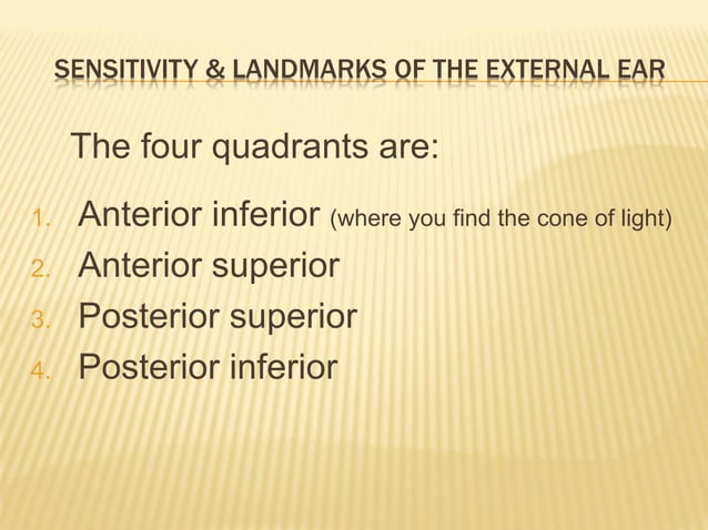 His 125 auditory sensitivity and landmarks of the external ear | PPT