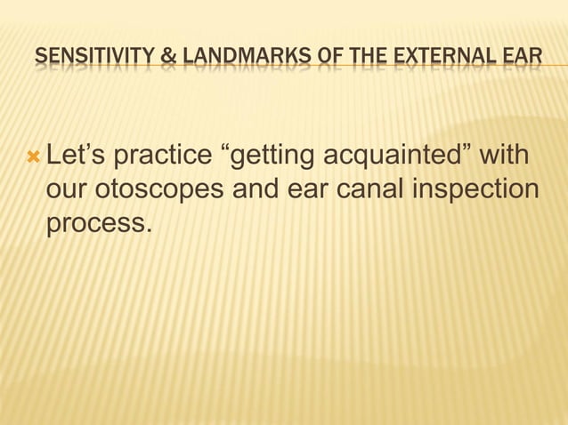 His 125 auditory sensitivity and landmarks of the external ear | PPT