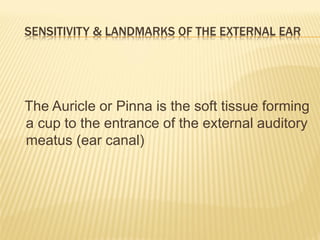 His 125 auditory sensitivity and landmarks of the external ear | PPT