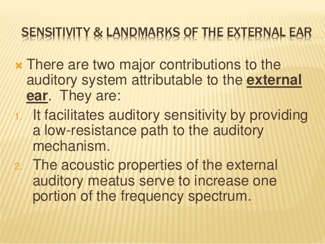 HIS 125 Auditory Sensitivity and Landmarks of the External Ear