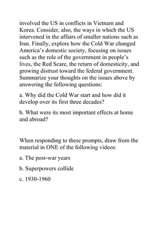 His 204 week 4 dq 2 cold war | PDF