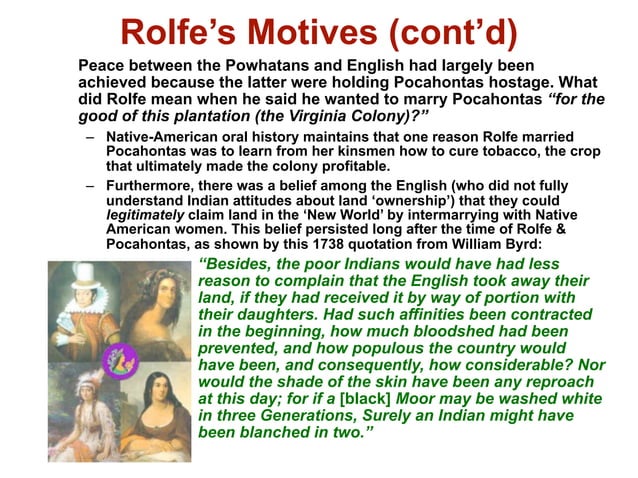 HIS 2213 LU6 Were Pocahontas and John Smith Lovers? | PPT