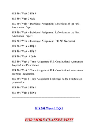 HIS 301 ASSIST Knowledge Specialist--his301assist.com