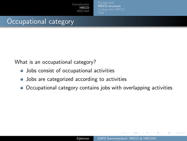 Historical occupational classification and occupational stratification ...