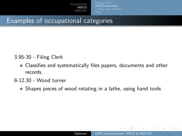 Historical occupational classification and occupational stratification ...