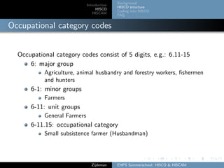 Historical occupational classification and occupational stratification ...
