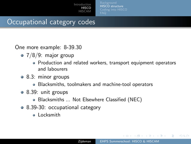 Historical occupational classification and occupational stratification ...