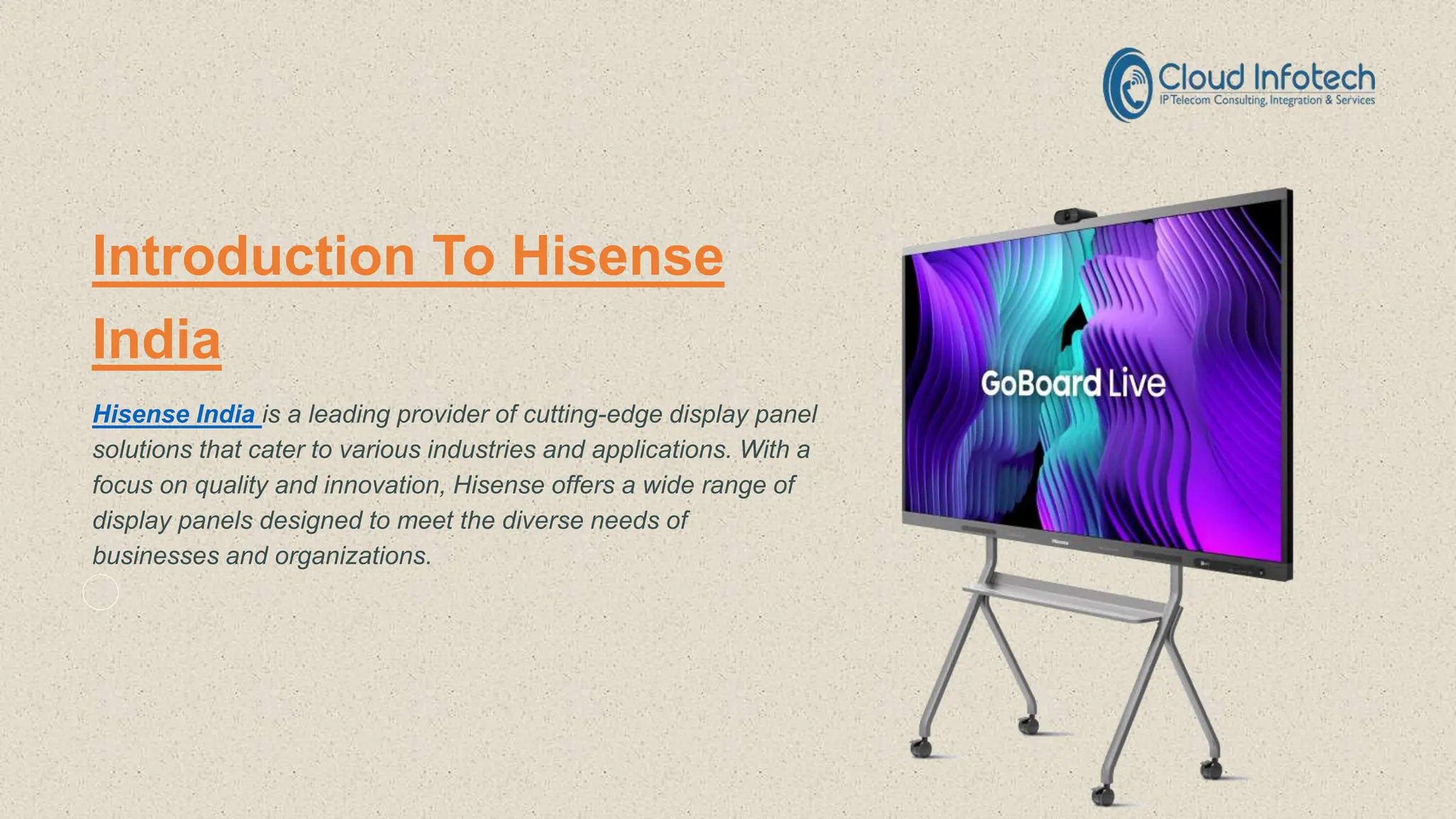 Hisense Commercial Display | corporate panel | Noida | PPTX