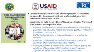 HIS, FHSIS process & forms, DQC process and Tools - Copy.pptx