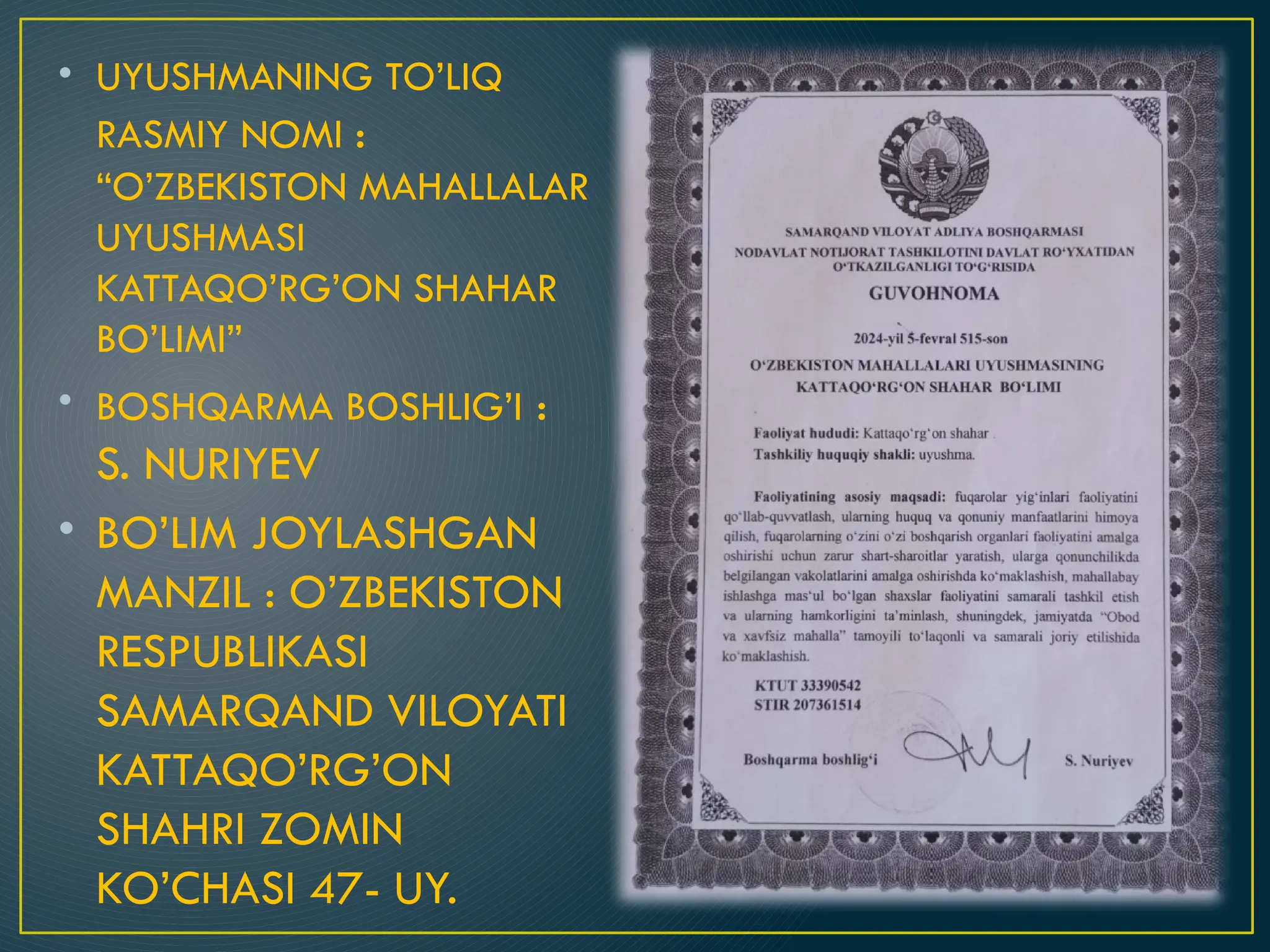 HIsobot 2024amaliyoto'tashhaqidaaaa.pptx