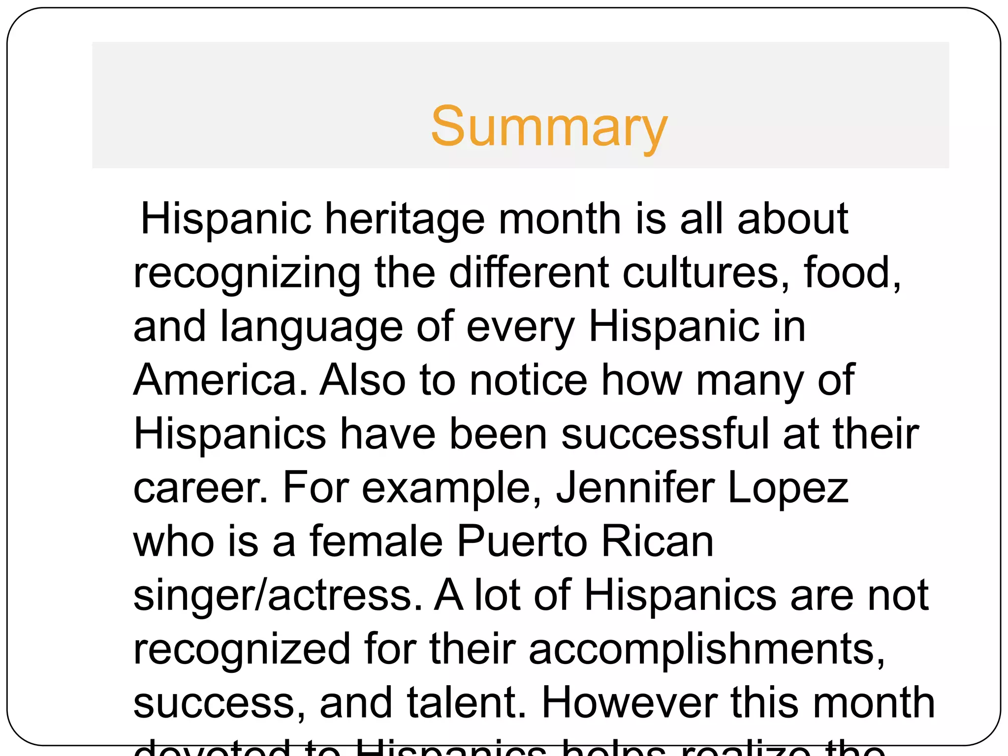 Hispanic heritage month power point | PPTX