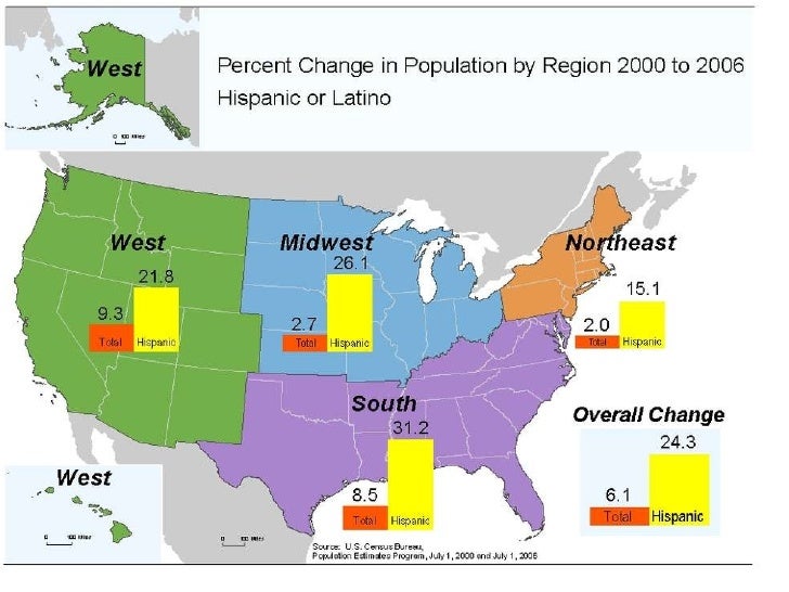 2012 Census Of Hispanics In The Us Map