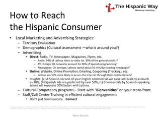 Hispanic Consumers in MI Retail | PPT