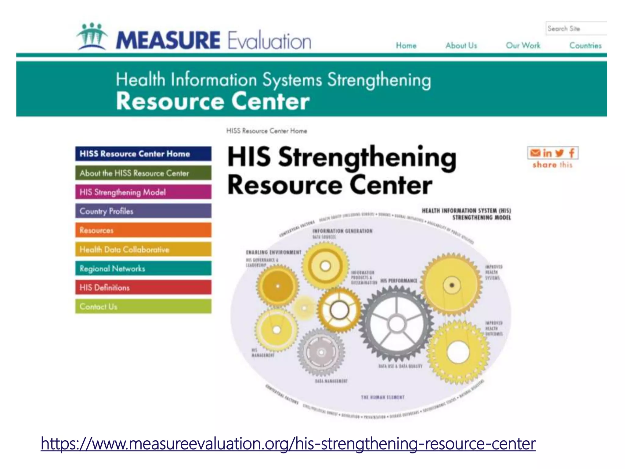 MEASURE Evaluation’s Health Information System Strengthening Model | PPTX