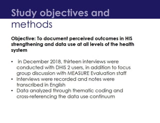 Health Information System Strengthening to Promote Data Use: Lessons Learned from the Democratic ...