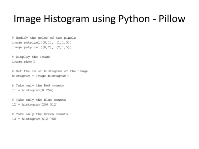 Histogram of Image Colors | PPTX | Computing | Technology & Computing