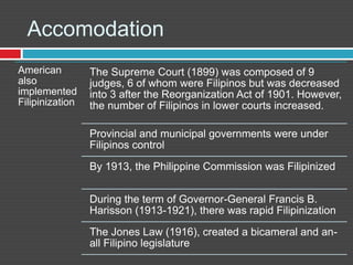 Hist2 13 relationship between filipino and american leadership | PPTX