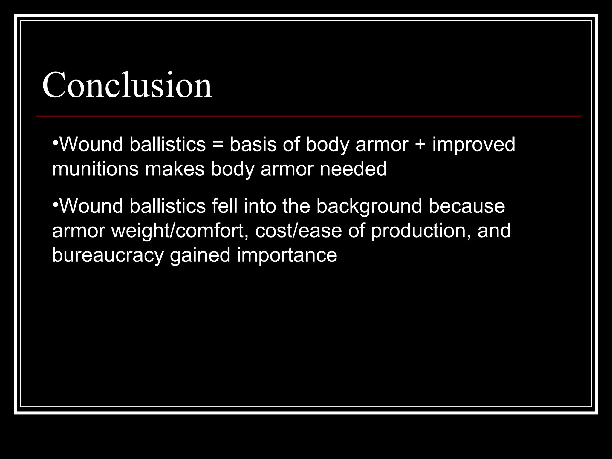 Wound Ballistics and Body Armor Paper Presentation | PPT