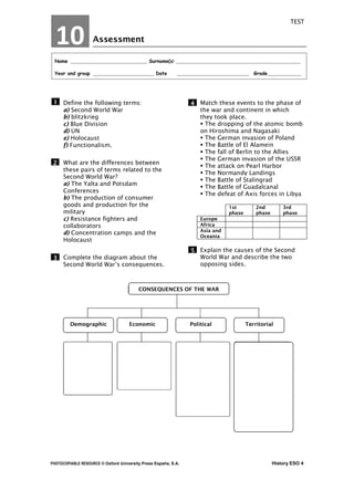 Hist4 assess sheets_unit10 | PDF
