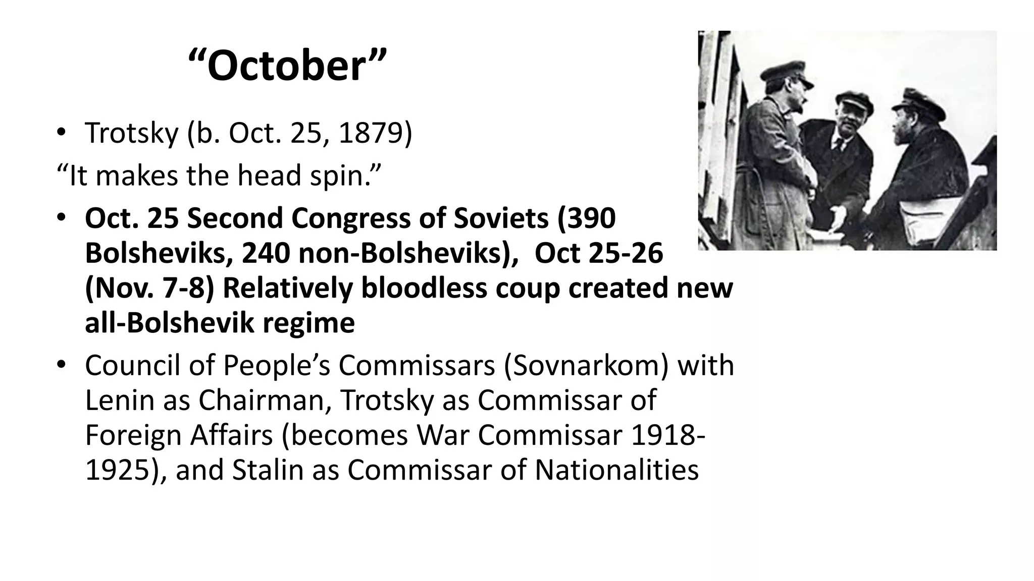 Hist a425 october 1917 and the civil war | PPTX