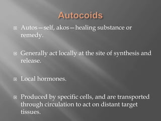 (Autocoids) Histamine Pharmacology ppt | PPTX