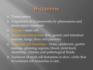 (Autocoids) Histamine Pharmacology ppt | PPTX