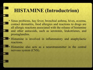 Subject:-Advance Pharmacology, Topic:- Histamine | PPTX