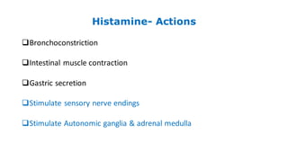 Histamine and antihistaminic drugs | PPT