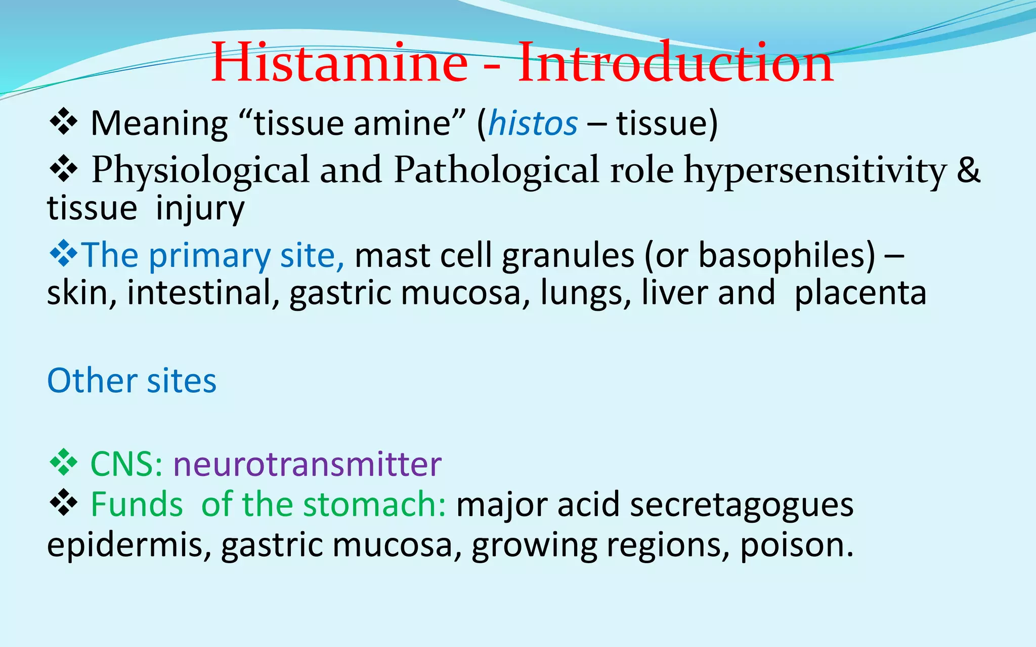 Histamine and antihistamine drugs | PPTX
