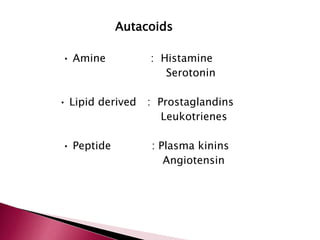 Histamine and antihistamine drugs | PPTX