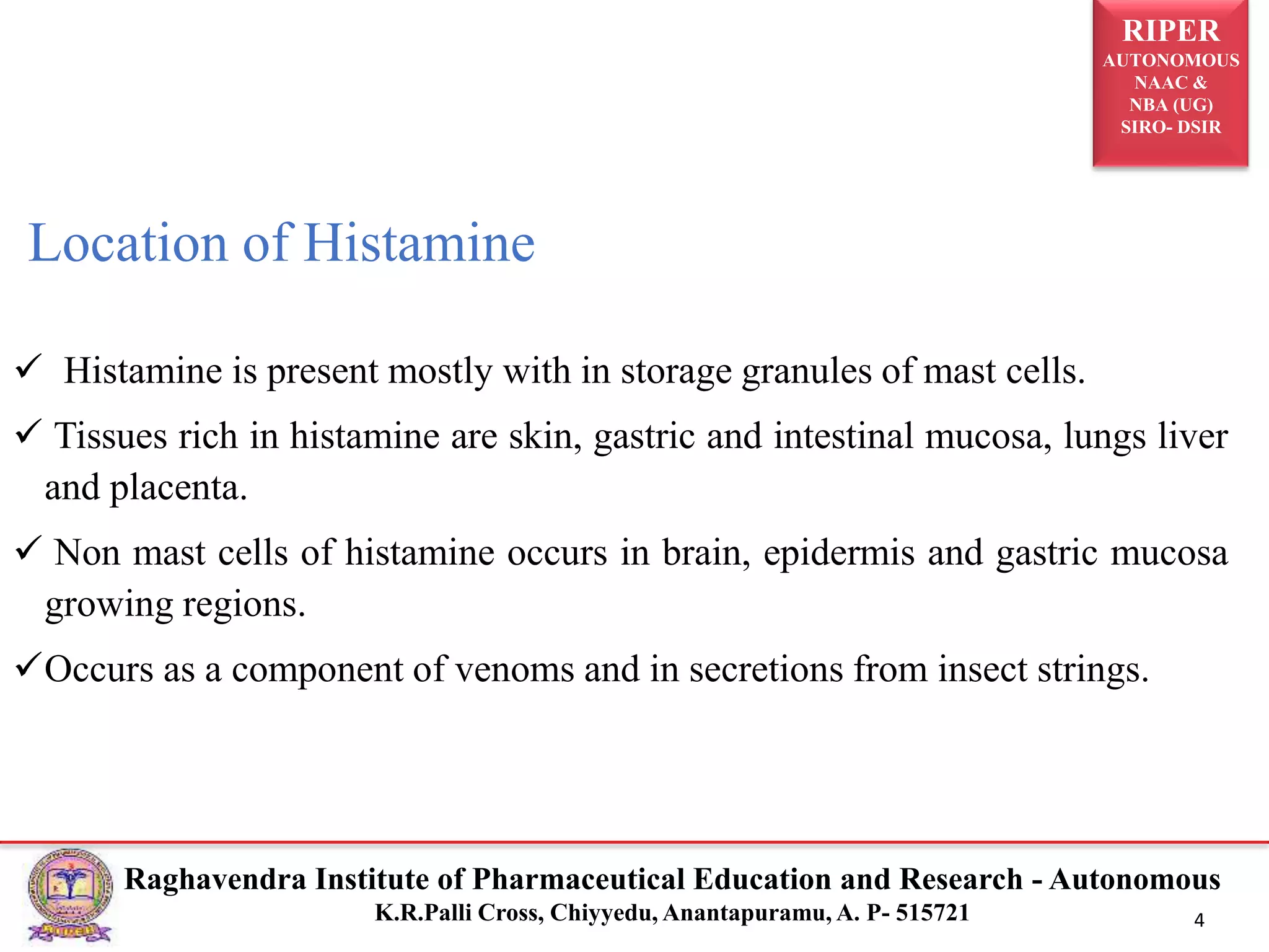 HISTAMINE AND ANTIHISTAMINE | PPTX