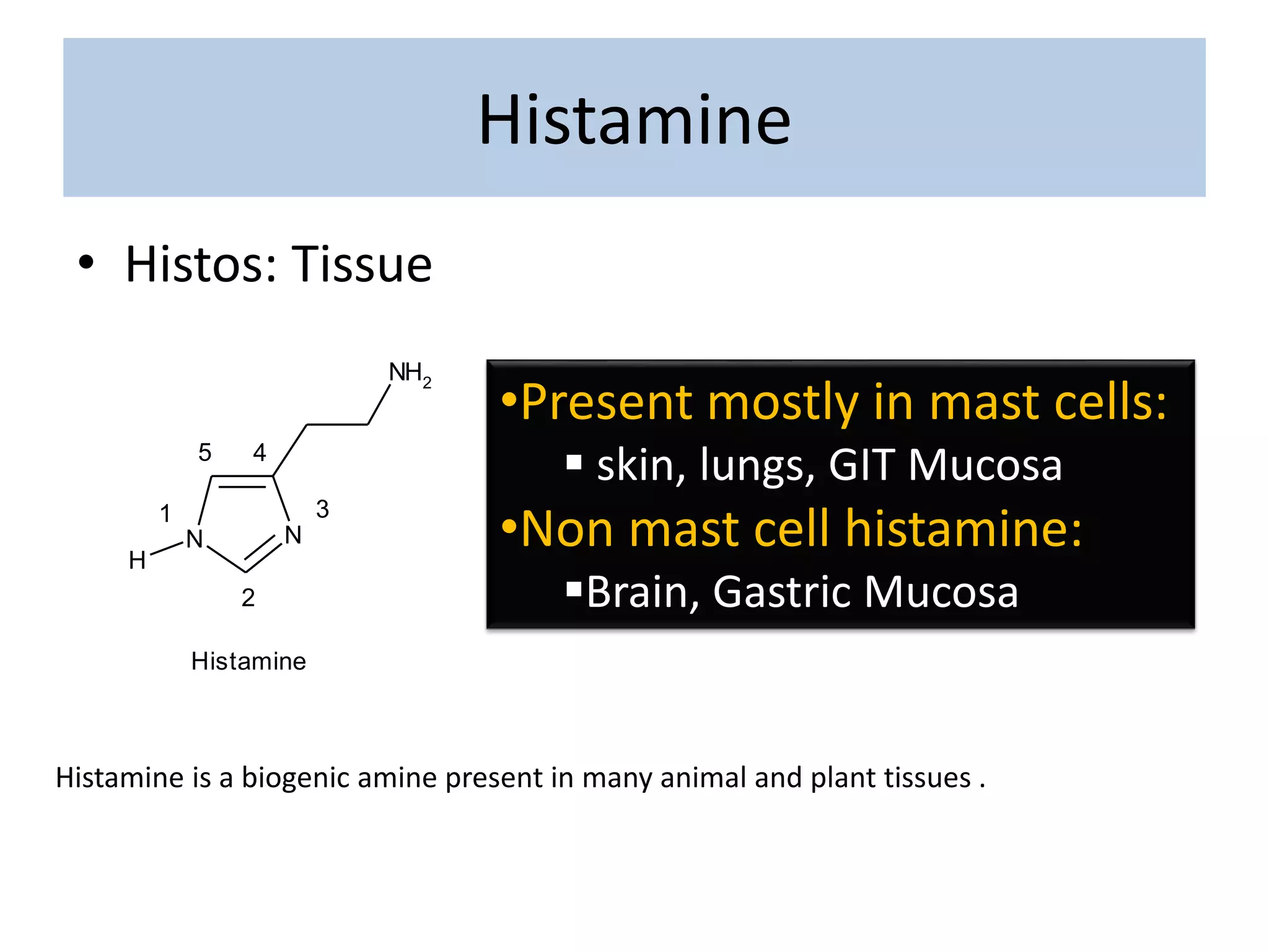 Histamine and antihistaminic | PPTX