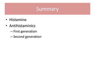 Histamine and antihistaminic | PPTX