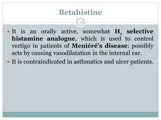 Pharmacology of Histamine and Antihistaminics | PPTX