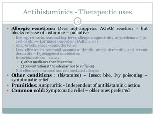 Pharmacology of Histamine and Antihistaminics | PPTX