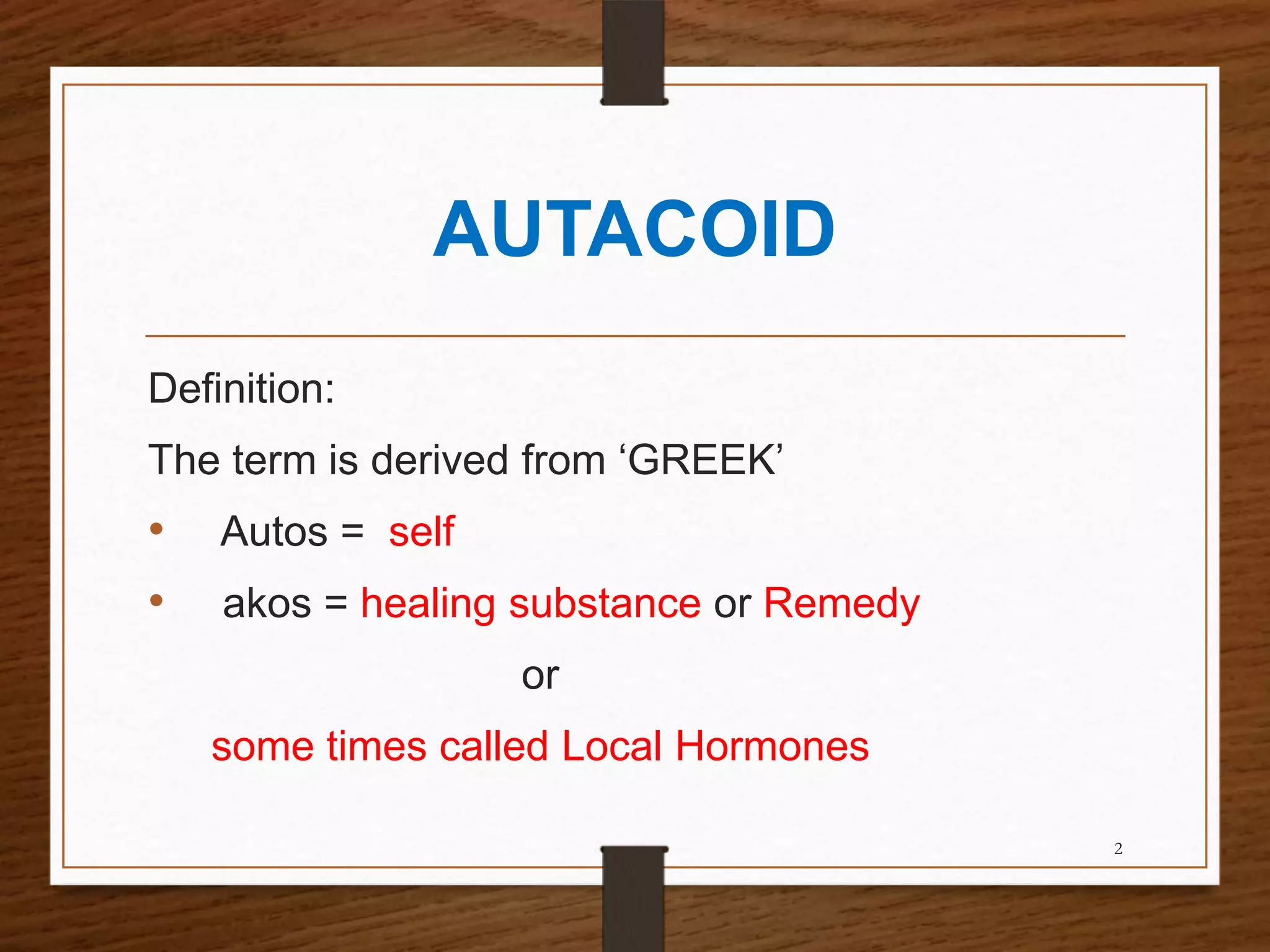 Histamine and serotonin ppt by srota dawn | PPTX