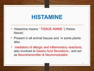 Histamine and serotonin ppt by srota dawn | PPTX