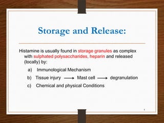 Histamine and serotonin ppt by srota dawn | PPTX