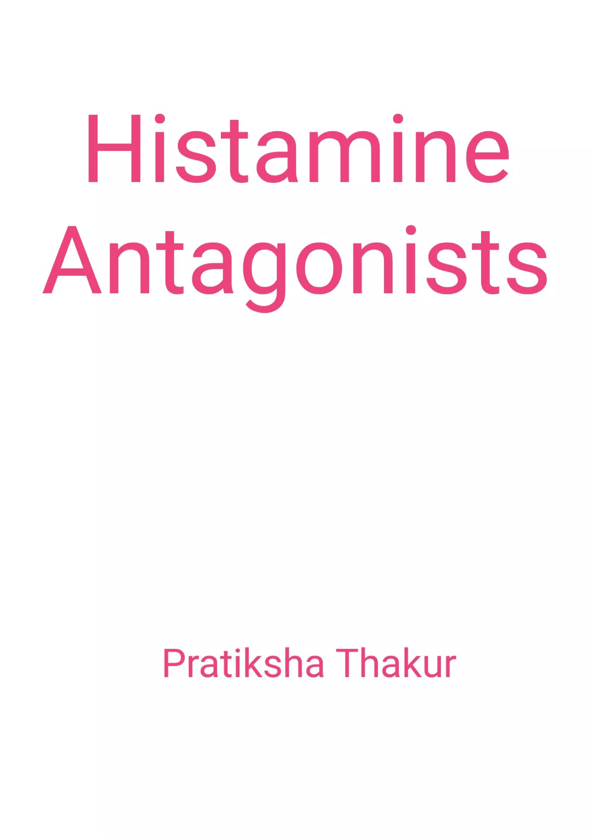 Histamine Antagonists | PDF