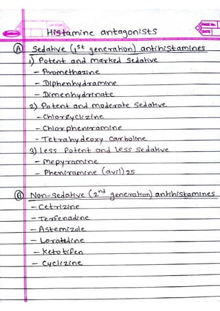 Histamine Antagonists | PDF