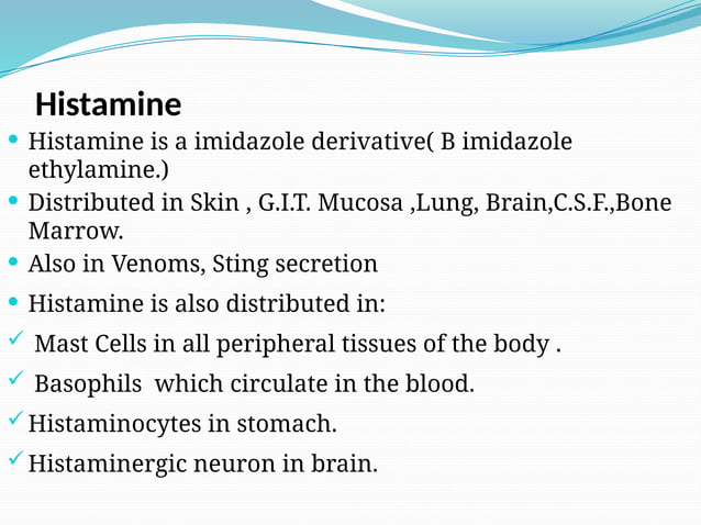Histamine and antihistaminics with various drugs | PPTX | Allergies ...