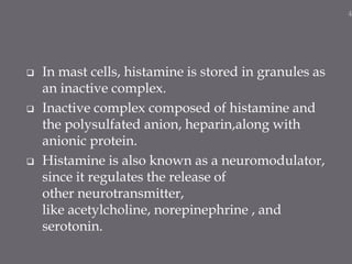 Histamine as a cns neurotransmitter | PPTX