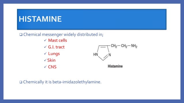 PHARMACOLOGY (HISTAMINE ITS ANTAGONISTS) pptx | PPT