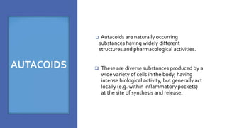 PHARMACOLOGY (HISTAMINE ITS ANTAGONISTS) pptx | PPT
