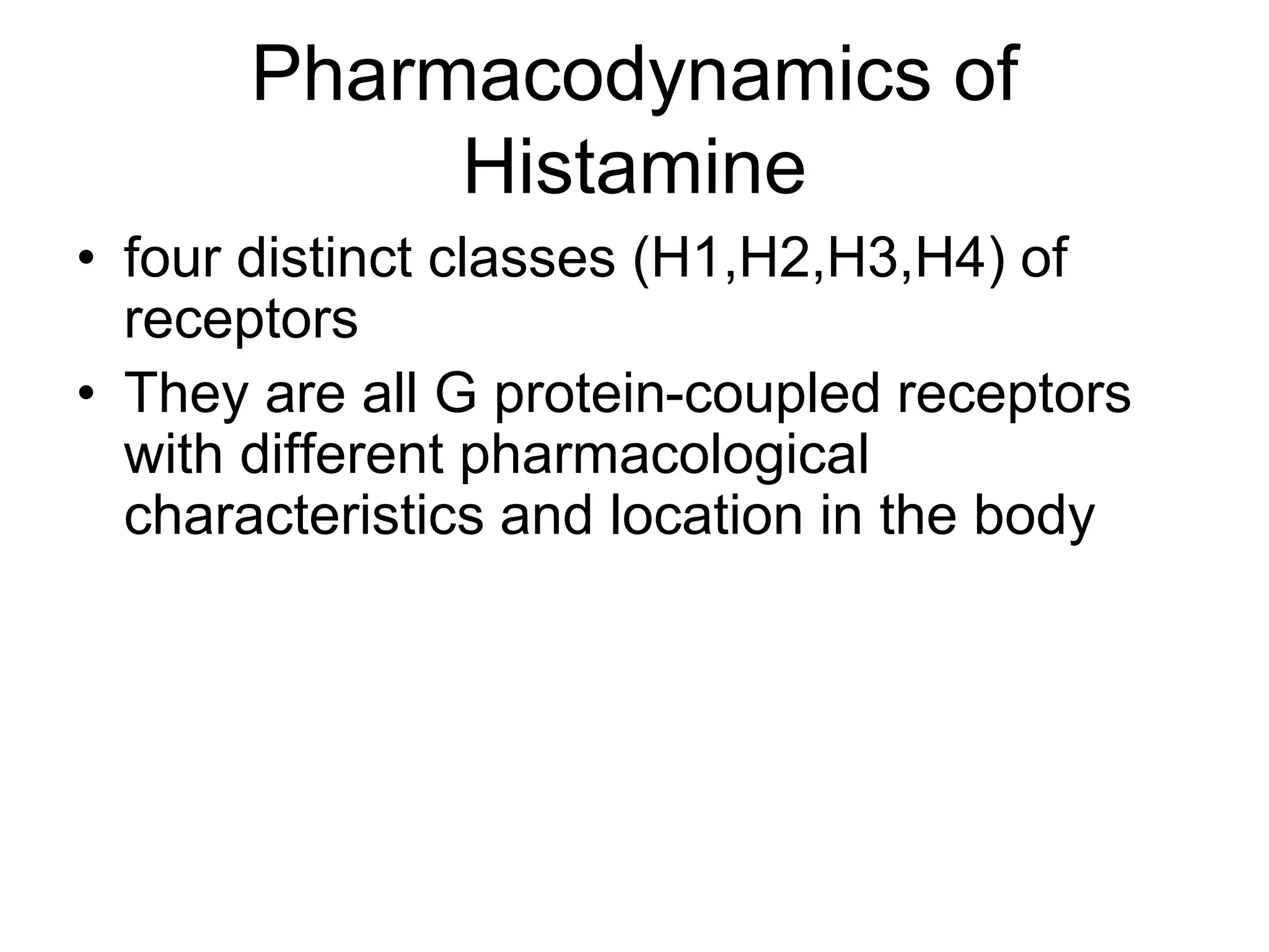 HISTAMINE PHARMACOLOGY.ppt.ppt | Allergies | Diseases and Conditions