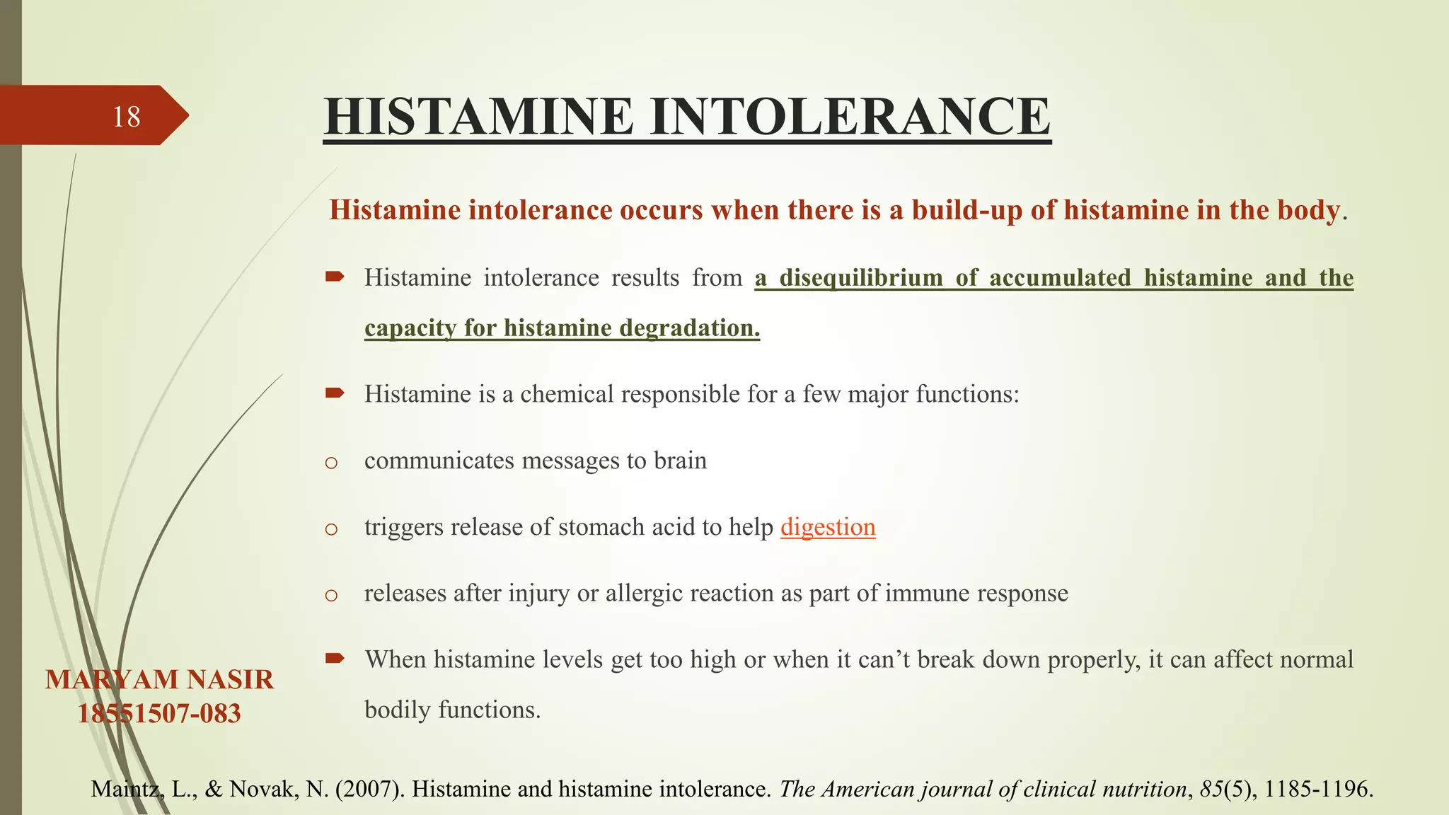 histamine receptors and histamine intolerance.pptx