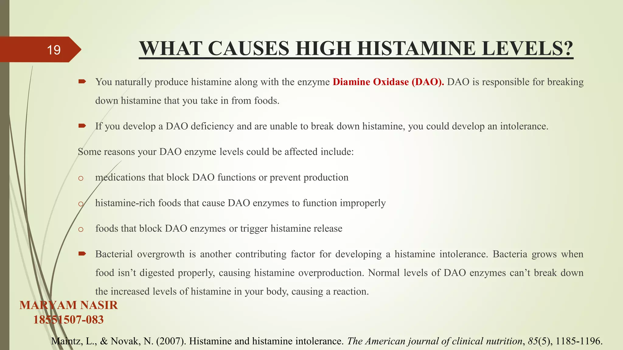 histamine receptors and histamine intolerance.pptx