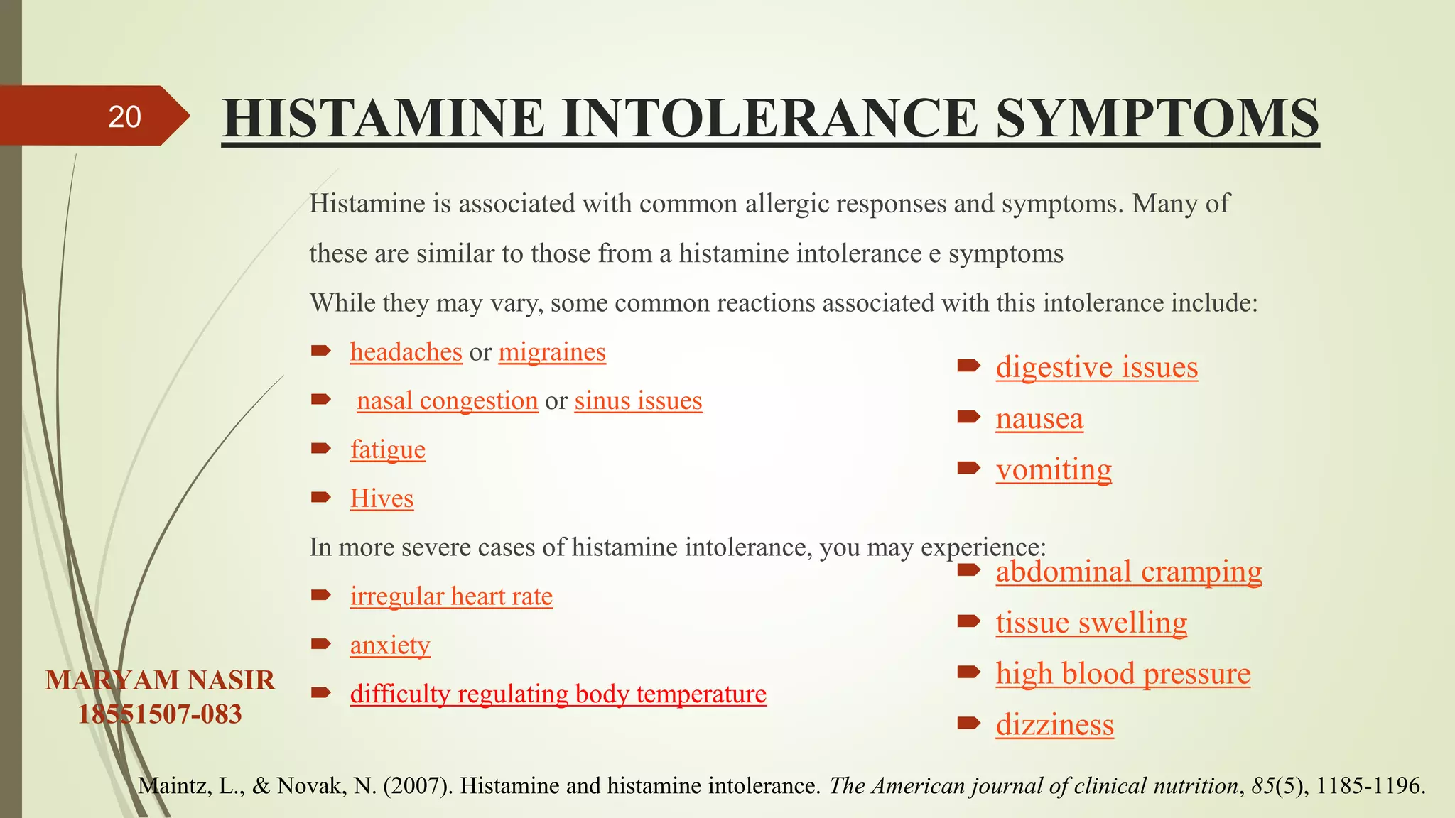 histamine receptors and histamine intolerance.pptx