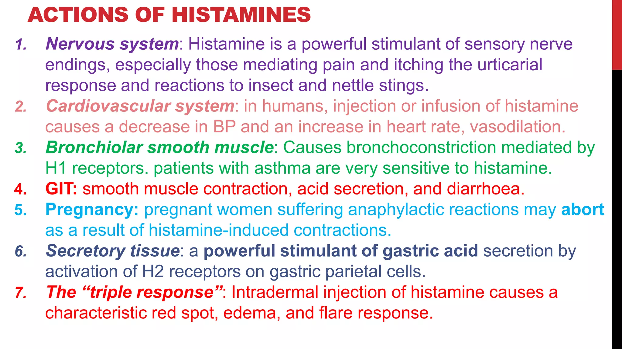 Histamines and antihistamine pharmacology | PPTX