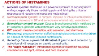 Histamines and antihistamine pharmacology | PPTX